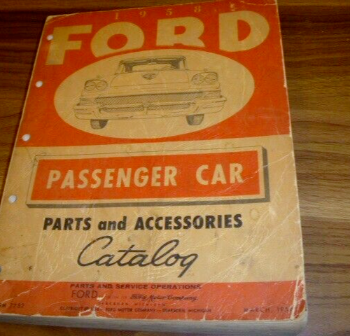 1958 Ford Custom 300 Ranchero Parts & Accessories Catalog Manual Form ...