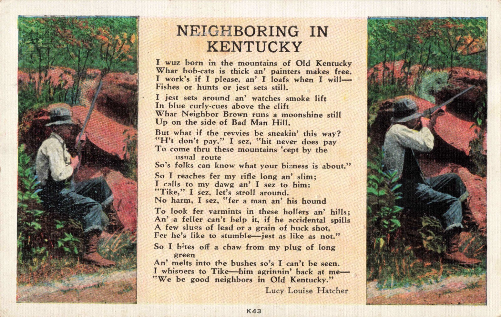 Postcard KY Mammoth Cave Kentucky Neighboring In Poem Hillbilly Long ...