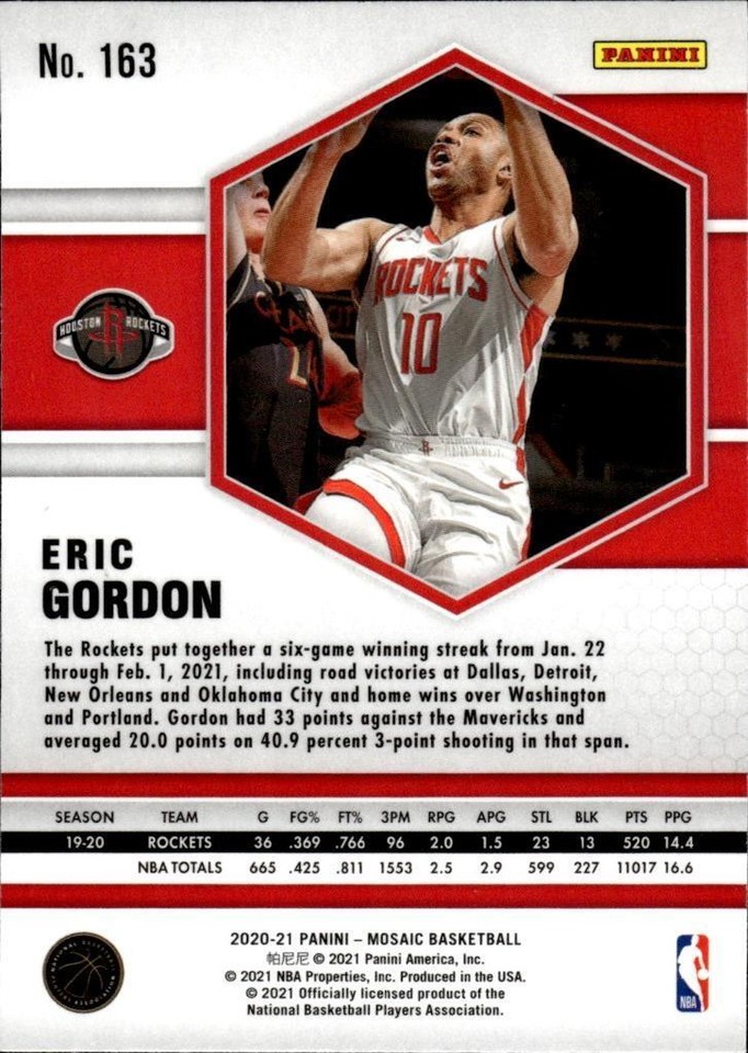 ERIC GORDON CARD #163 50% OFF ENTIRE STORE B21R4S9P13 | eBay