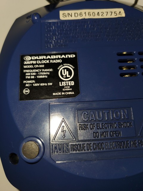 Durabrand Am/fm Silver Radio Alarm Clock Model # CR502 for sale online ...