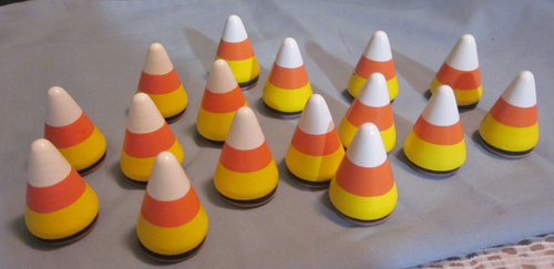 16 Candy Corn-Shaped Rubber Stamps w/Halloween Images | eBay