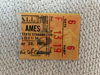 1928 Iowa State Cyclones NCAA Football/Baseball? Ticket Stub vs Drake ...