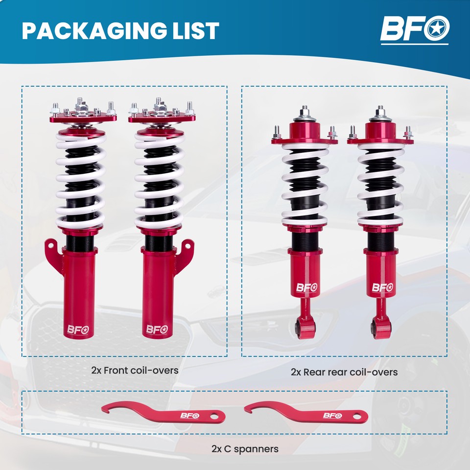 BFO Complete Coilovers Suspension Lowering Kit for Mitsubishi Lancer ...
