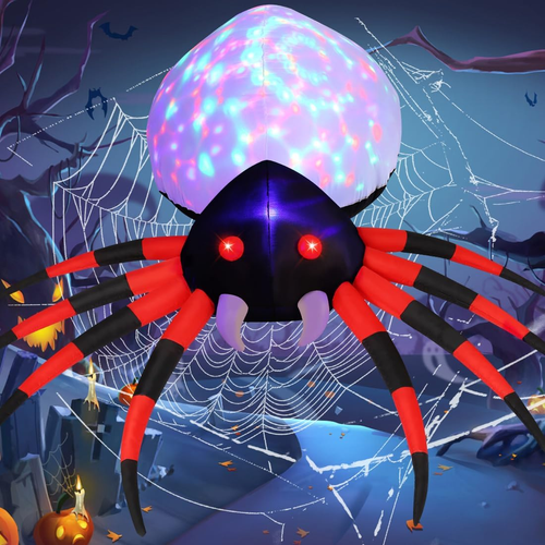 Decor Outdoor Yard Garden Halloween 5FT Spider with Magic Light Led ...