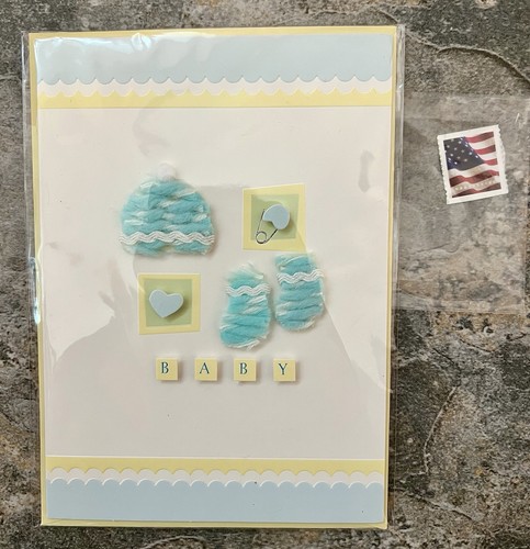 Sealed New Baby Card w/Envelope & Stamp NEW 3-D Embellishments SO CUTE ...