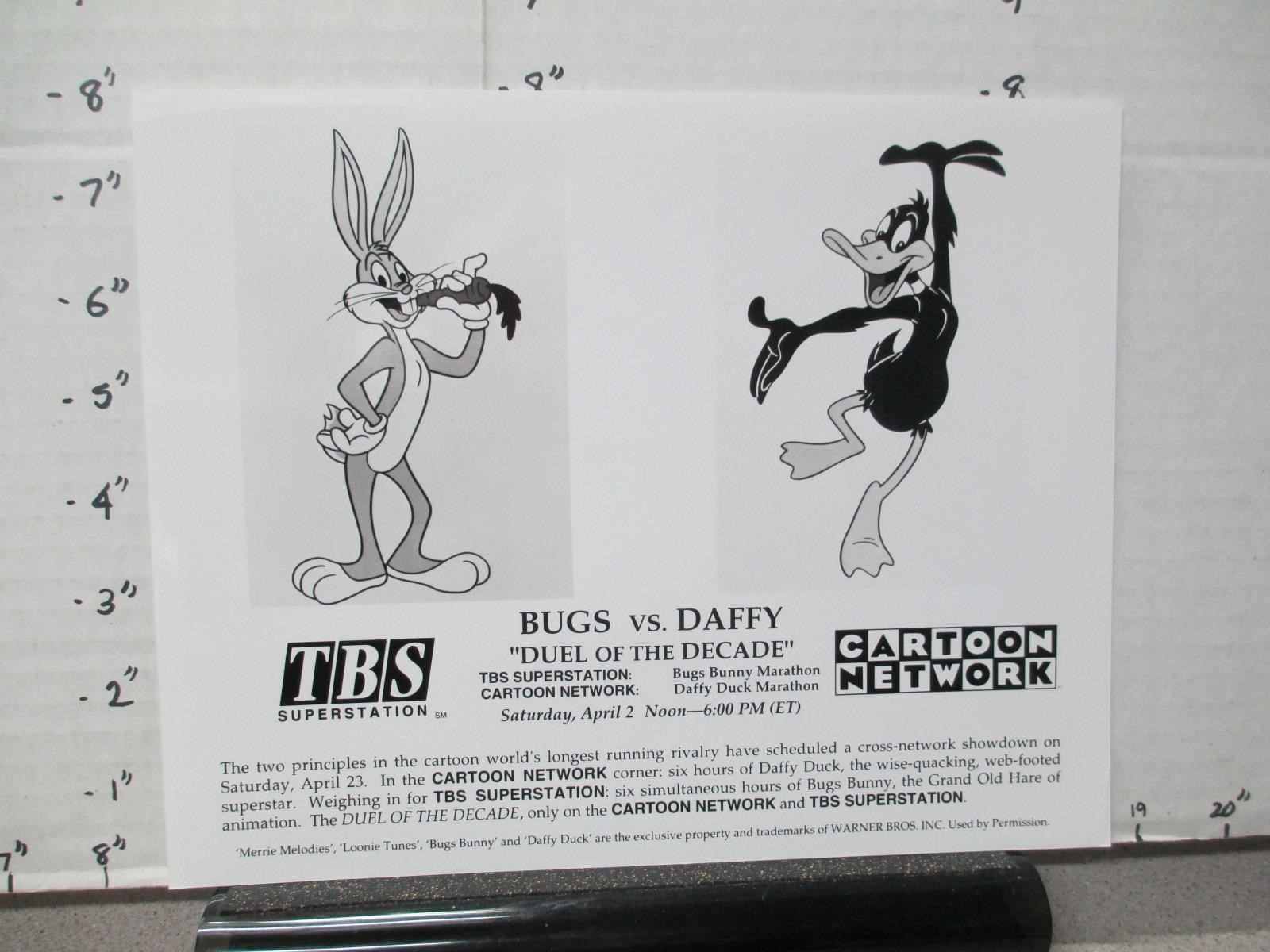 CABLE TV photo 1990s BUGS Bunny Vs Daffy Duck Cartoon Network WTBS | eBay