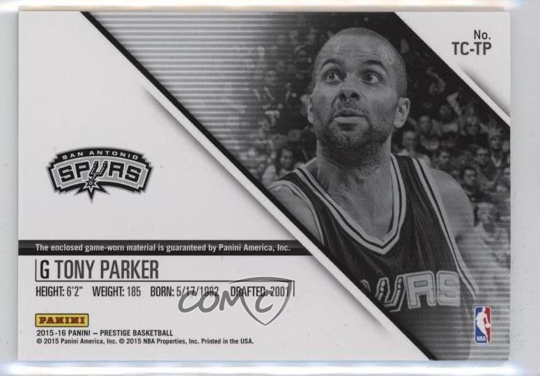 2015-16 Panini Prestige True Colors Materials Tony Parker #TC-TP HOF | eBay