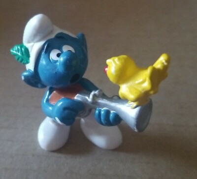 Smurfs 20106 Hunter Smurf Gun Vintage Figure PVC Toy Figurine Peyo ...