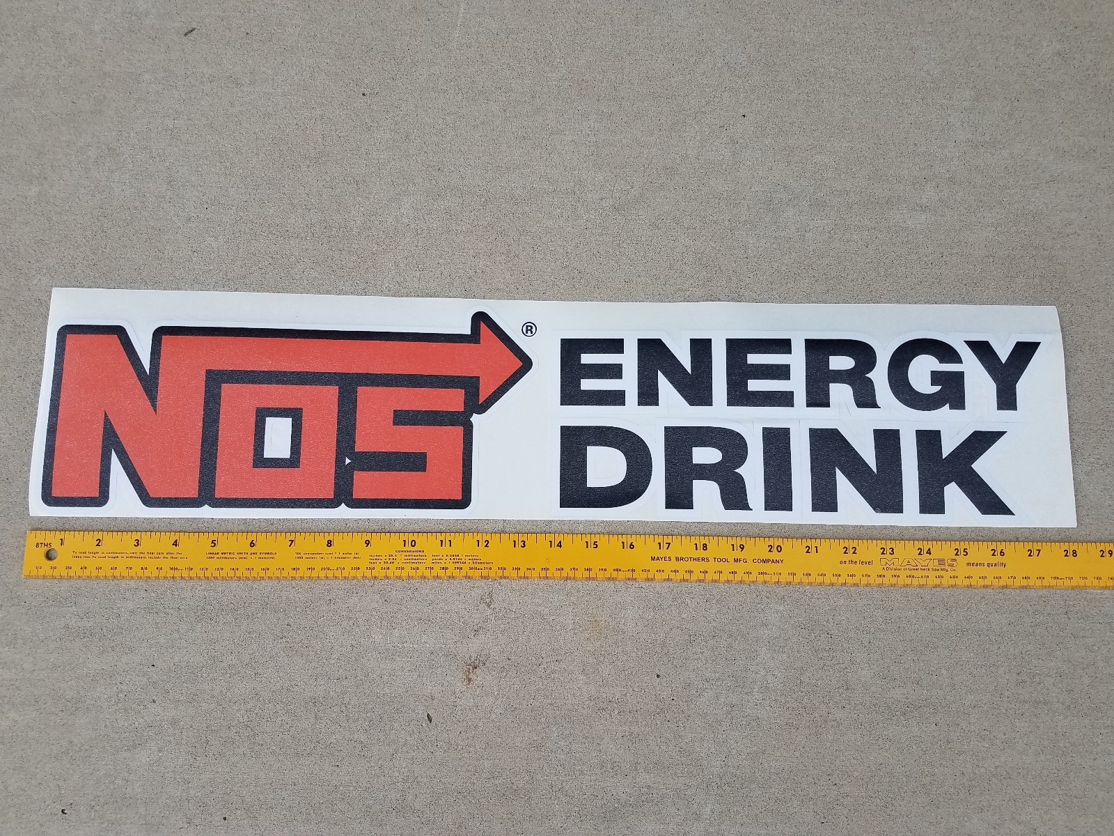 NOS Energy Drink Racing Sticker! 27 7/8" wide, 6" Tall. Brand New! | eBay