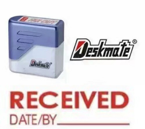 {RECIVED date} Deskmate Rubber Stamp Pre-inked Self-Ink Office Stamp ...