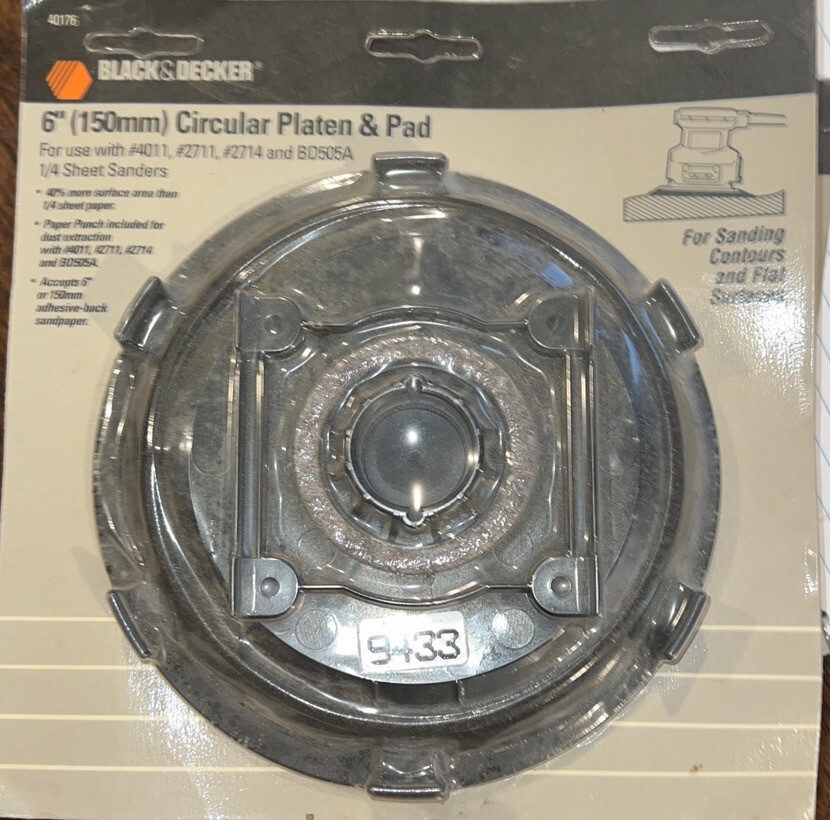 2 Black & Decker 6” Circular Platen & Pad for 4011, 2711, 2714, BD505A ...