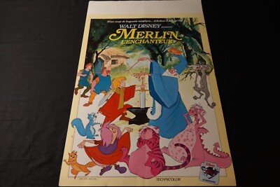 MERLIN L'ENCHANTEUR ! affiche cinema animation walt disney | eBay