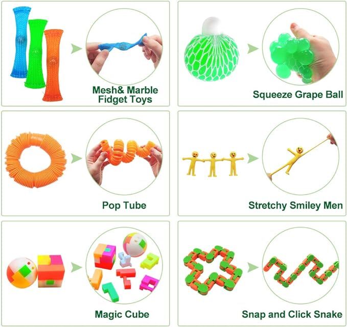 Scientoy Fidget Toy Set, 35 Pcs Sensory Toy for ADD, OCD, - Scratch ...