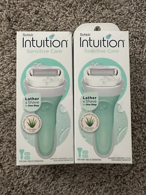 2X NEW Schick Intuition sensitive care 4 BLADE Razor W/ 2 Cartridges | eBay