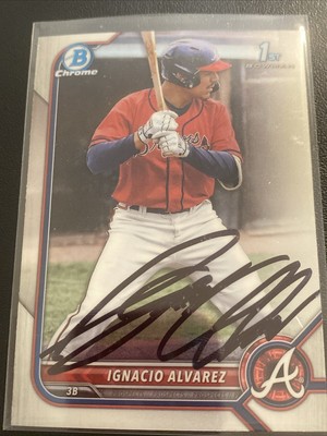 Nacho Ignacio Alvarez Jr. SIGNED 2022 Bowman Draft Chrome 1st Braves ...