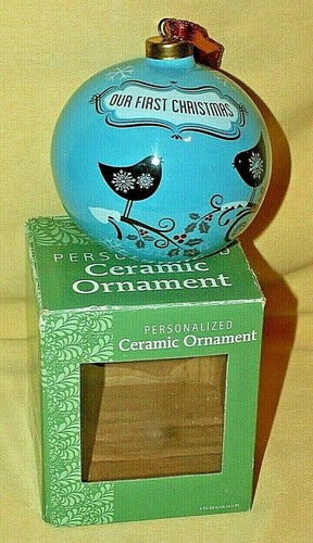 OUR FIRST CHRISTMAS ORNAMENT RITE AID PERSONALIZED CERAMIC 2012 BLUE ...