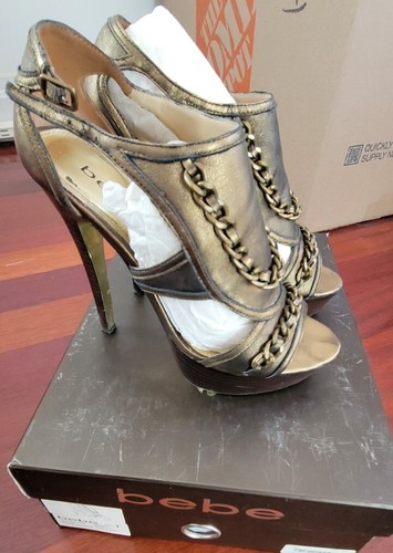 Bebe Pedra Bronze Platform High Heels size 7 - Gem