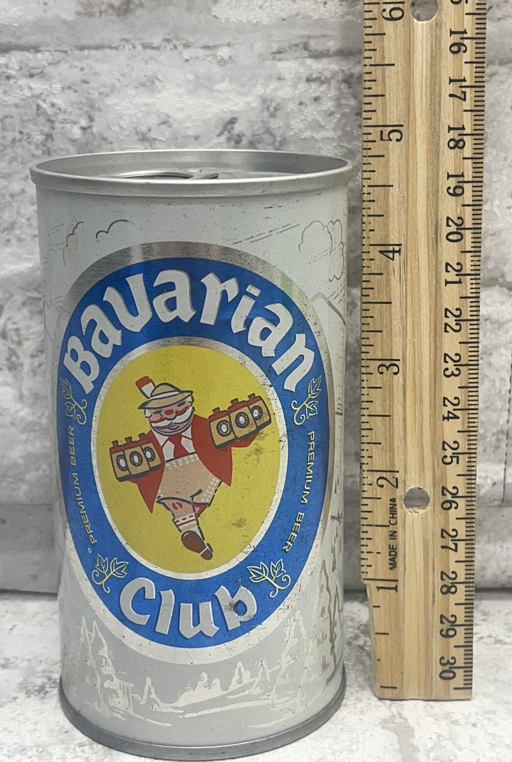 Bavarian Club Vintage Beer Can 12OZ HUBER Brewing Opened On The Bottom ...
