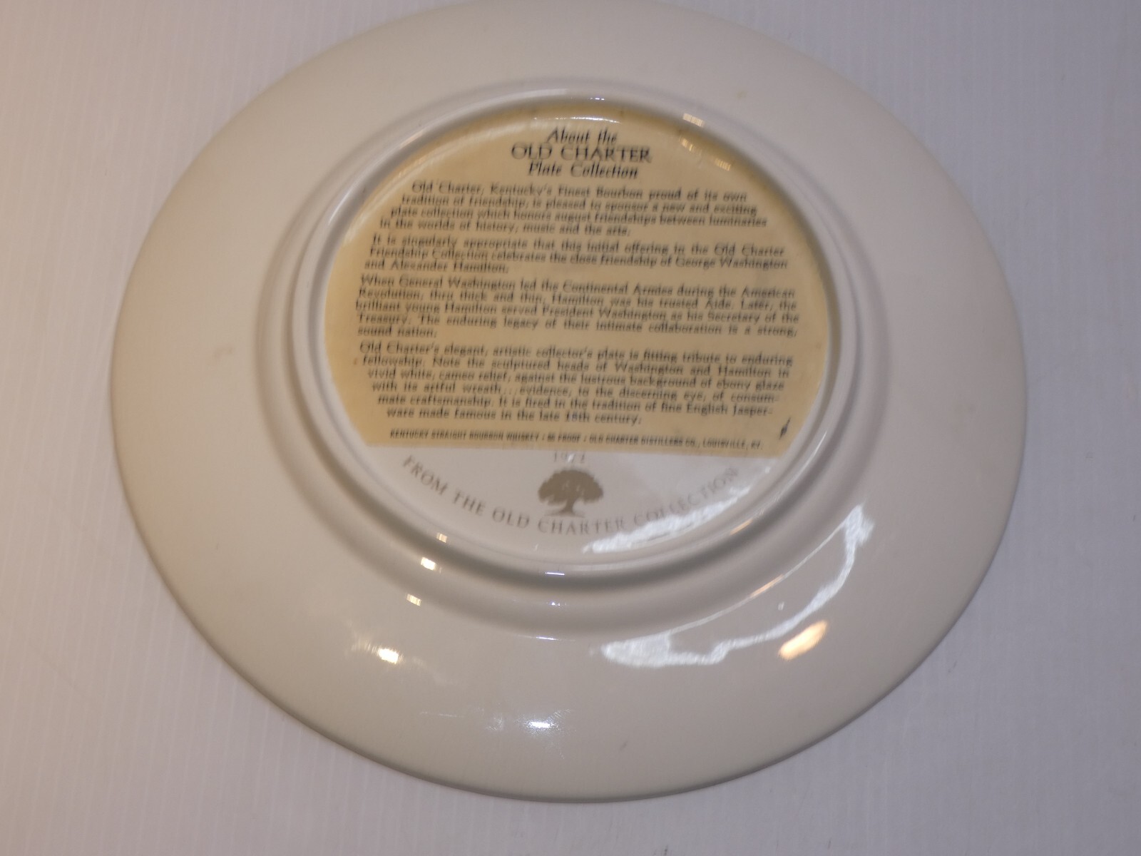 Old Charter 1972 Plate, Raised Washington and Hamilton Images | eBay