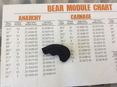Bear Archery Mod Left Hand #9 LH 2C-6575 Anarchy 30”Carnage 28.5 ...