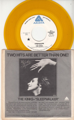 THE KINKS - SLEEPWALKER + HOLLYWOOD STARS- PROMO GOLD VINYL 45 WPS ...