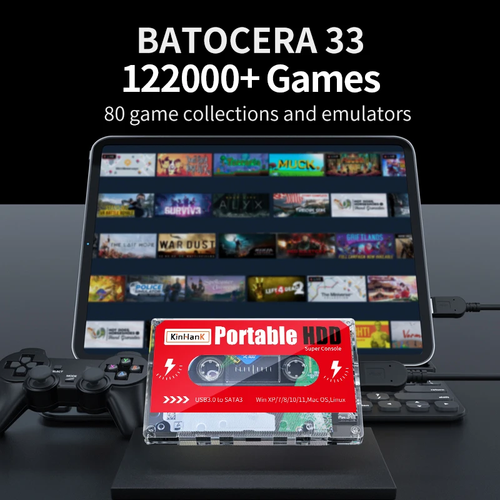 Super Console 2T Portable Retro Game HDD with 120000+ Games for SS/MAME ...