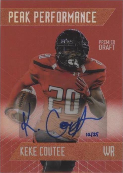 2018 Sage Hit - Peak Performance Autographs Keke Coutee #PKA-KC Red /25 ...