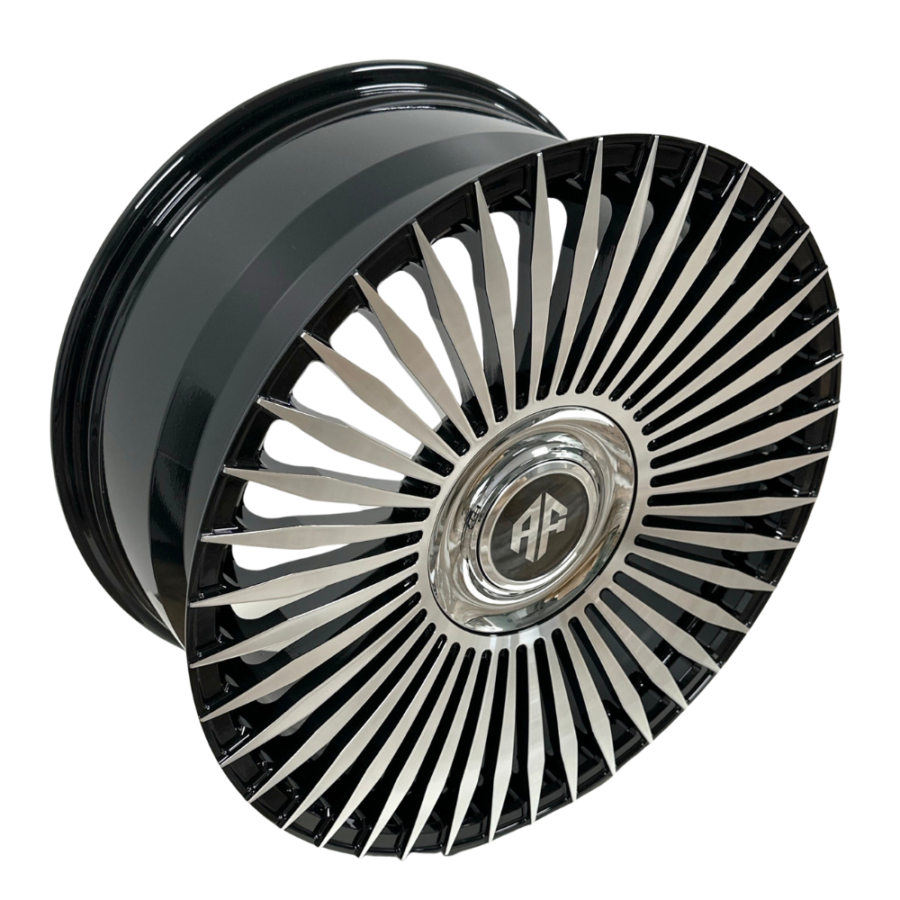 20x8.5" American Forged Wheels Rims Black Machined 5x112 w/Floating ...