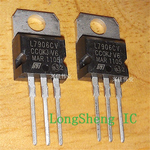 50 PCS L7906CV TO-220 L7906 7906 LM7906 6V 1.5V NEGATIVE-VOLTAGE ...