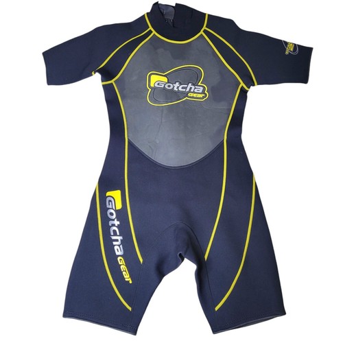 Gotcha Gear Men's Wetsuit Short Sleeve Blue Yellow 4 Way Stretch ...