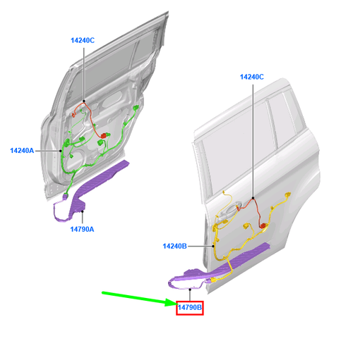 FORD GRAND C-MAX MK2 Rear Left Door Locking System Wiring 1887372 NEW ...