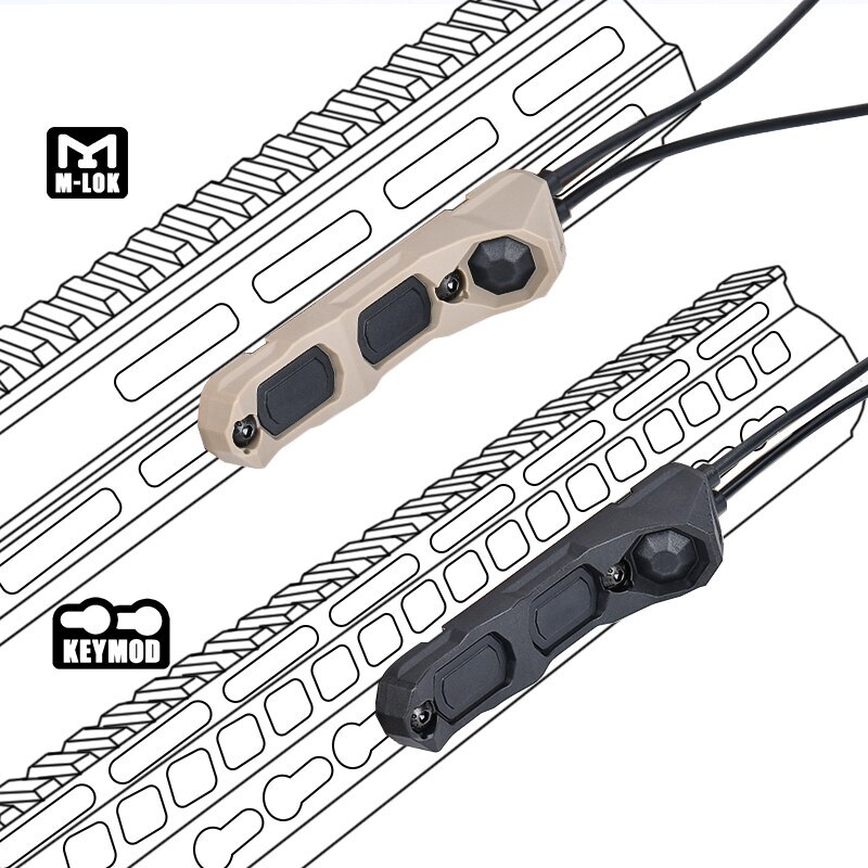 Tactical Flashlight Dual Control Remote SF Crane Switch For PEQ DBAL ...