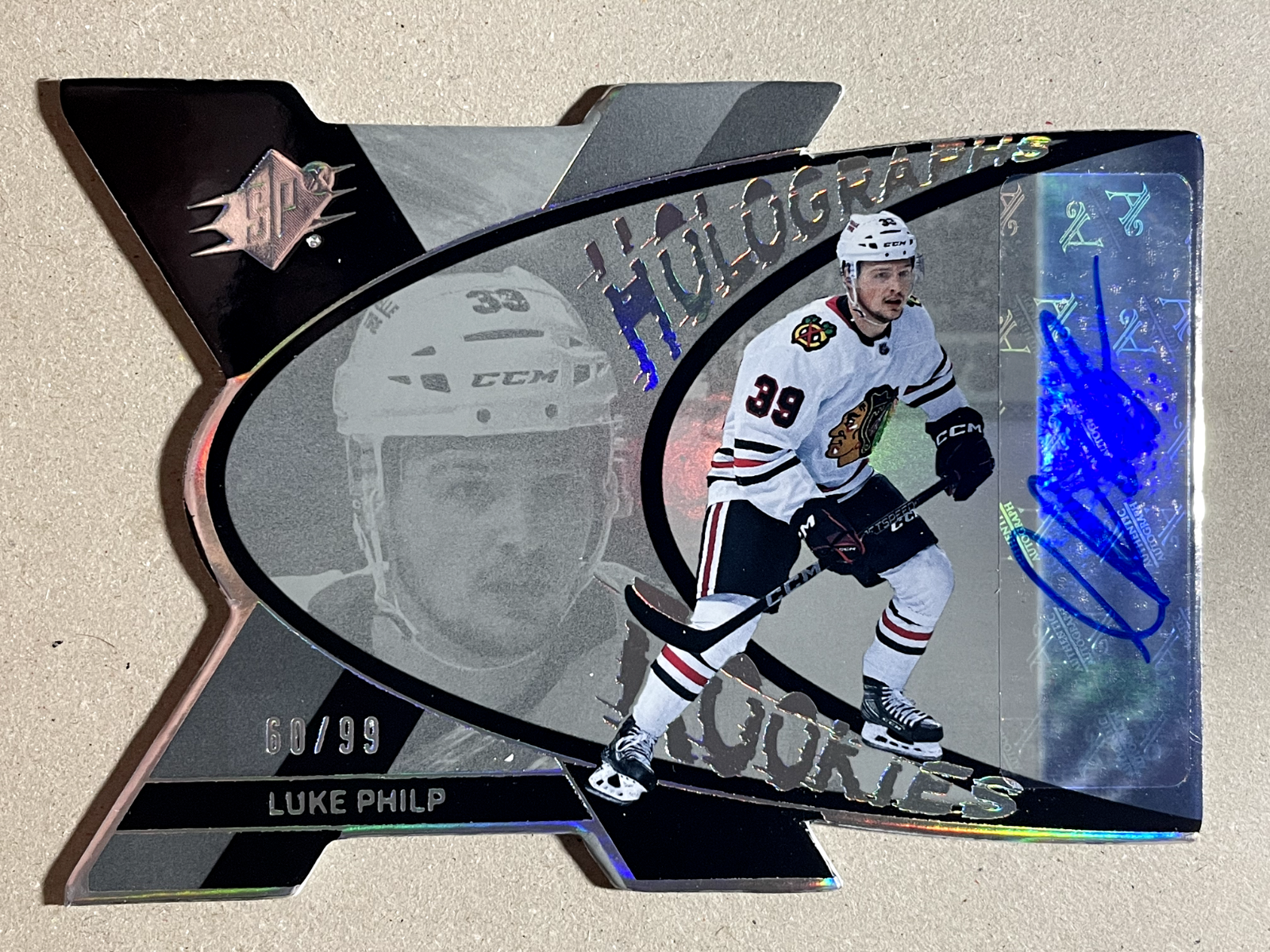 2023-24 SPx Luke Philp Chicago Blackhawks Holographes Rookies Auto /99 ...