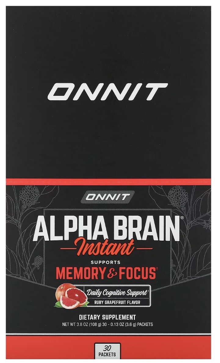 Alpha Brain Instant Ruby Grapefruit Box Of 30 Packets Made In USA EXP ...