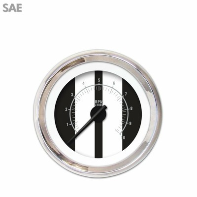 Tachometer Gauge - Cobra Black, Black Modern Needles, Chrome Trim Rings ...