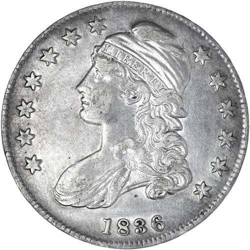 1836 (P) Capped Bust Half Dollar Lettered Edge 89.2% Silver See Pics ...