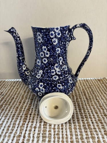 Calico Blue Staffordshire England Teapot W/ Teacups and Saucers | eBay