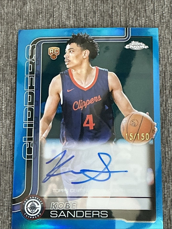 2025 Topps Chrome KOBE SANDERS RC ROOKIE AUTO AUTOGRAPH BLUE /150 LA ...