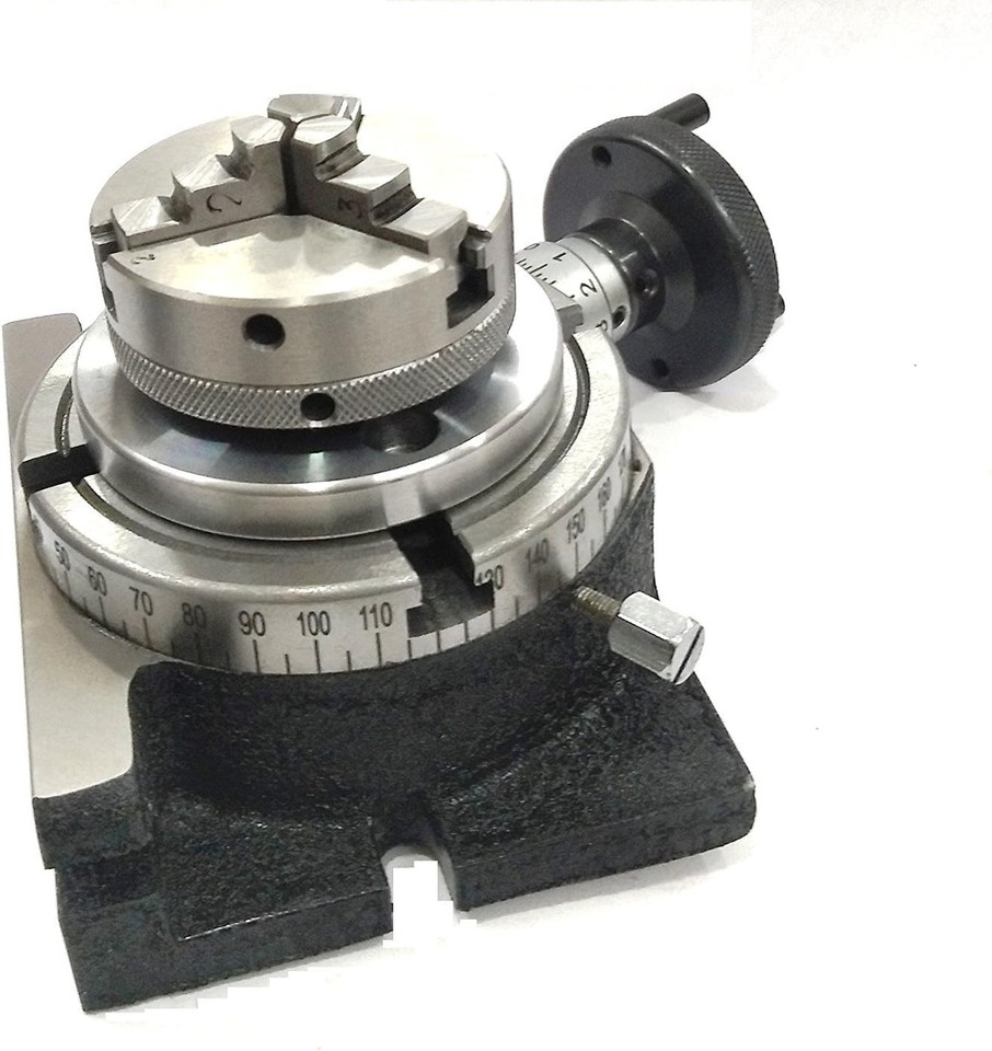 4"/ 100 mm Regular Rotary Milling Indexing Table With Small Chucks and ...