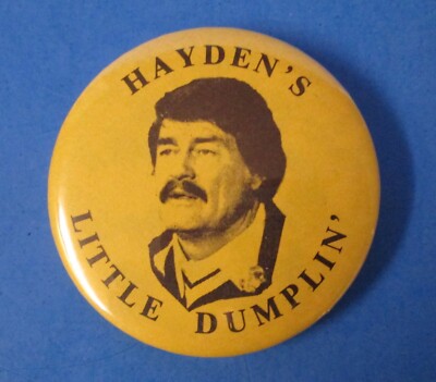 early 1980's Hayden Fry era Hayden's Little Dumplin' pin button Iowa ...