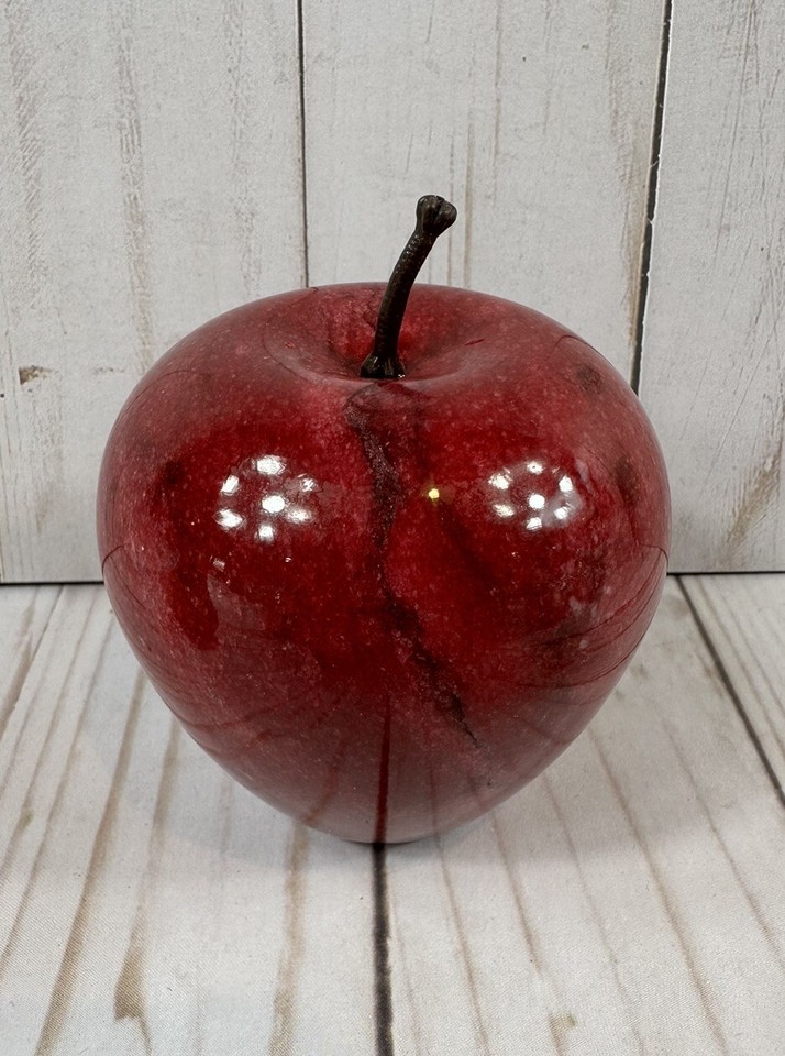 Carved Marble Stone Realistic Fruit Red Apple | eBay