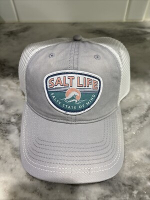 Salt Life "Salty State of Mind" Gray Fishing/Trucker Style Cap-SnapBack ...