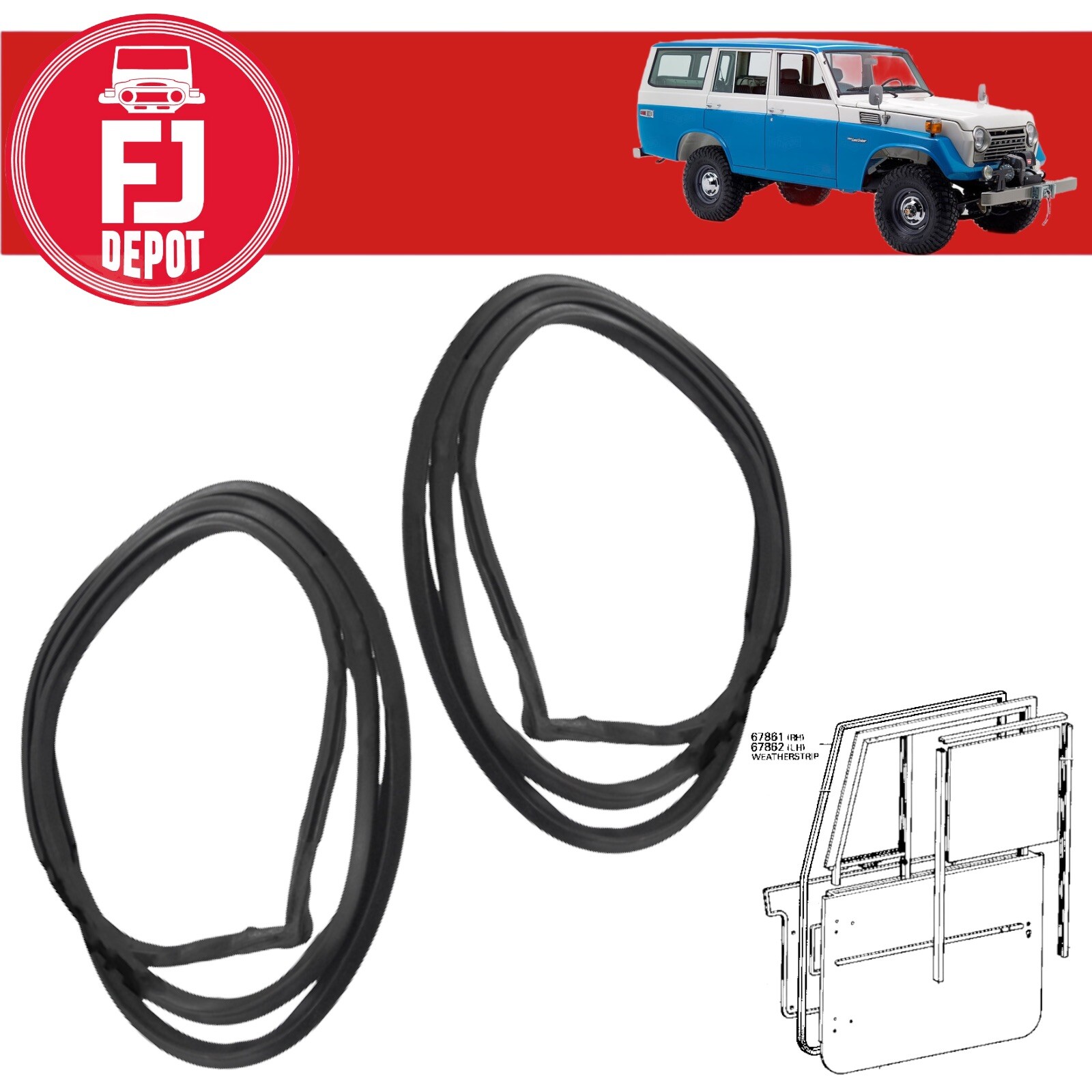 DOOR WEATHERSTRIP RUBBER SEAL FJ55 FJ56 FJ50 FOR TOYOTA LAND CRUISER ...