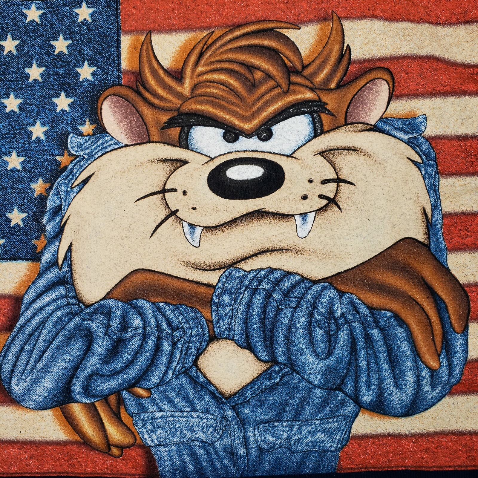 Vintage 1997 Changes Taz American Flag Tasmanian Devil Shirt Large ...