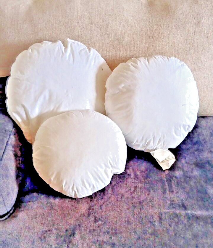 Round Pillow Insert 12 Inch, 14Inch ,16 Inch, White Coton,poly cluster ...
