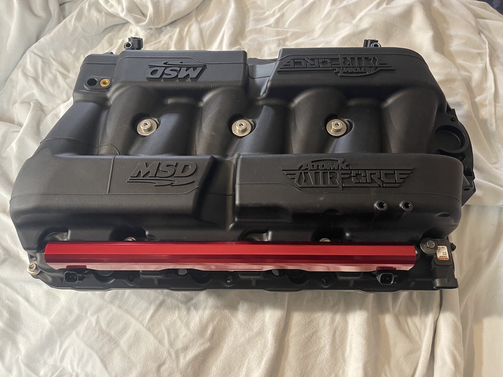 MSD Atomic Fuel Rail Kit BLACK -8AN Feed Aluminum For LS7 Manifold Fits ...