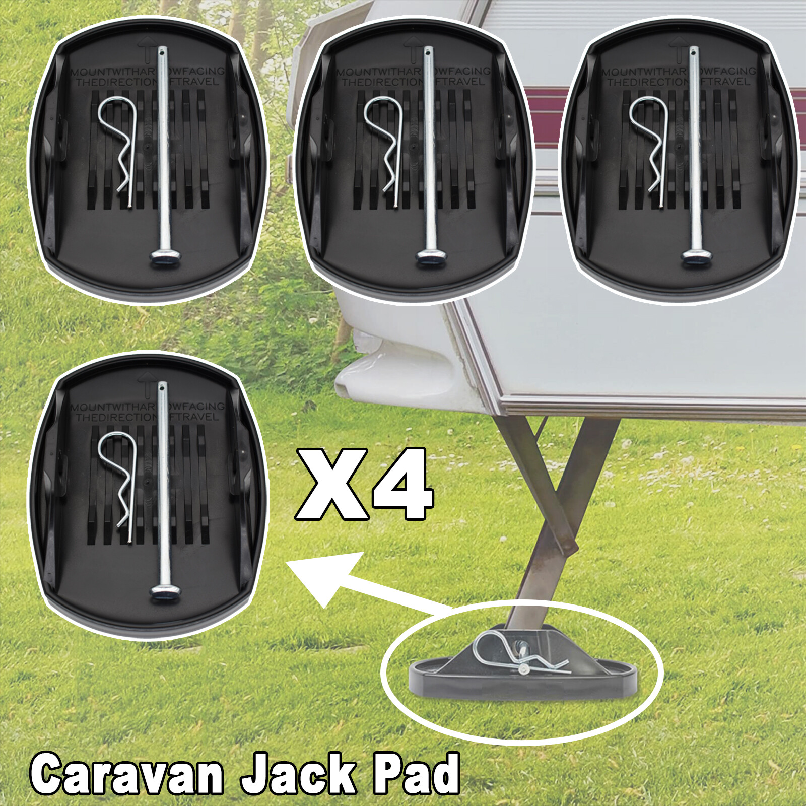 Caravan Feet Jack Heavy Duty Caravan Steady Pads Set of 4 Corner ...
