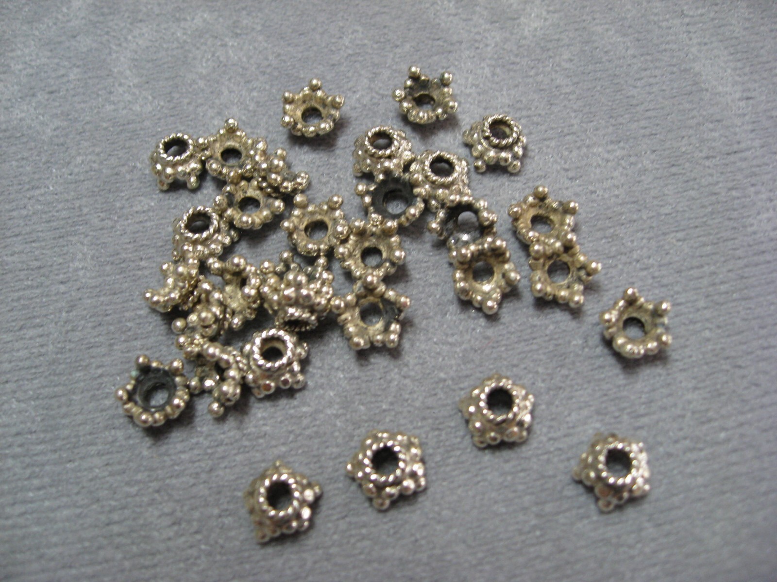 Sterling Silver Bead Caps 5 x 7 mm Open Design with Five Prongs | eBay