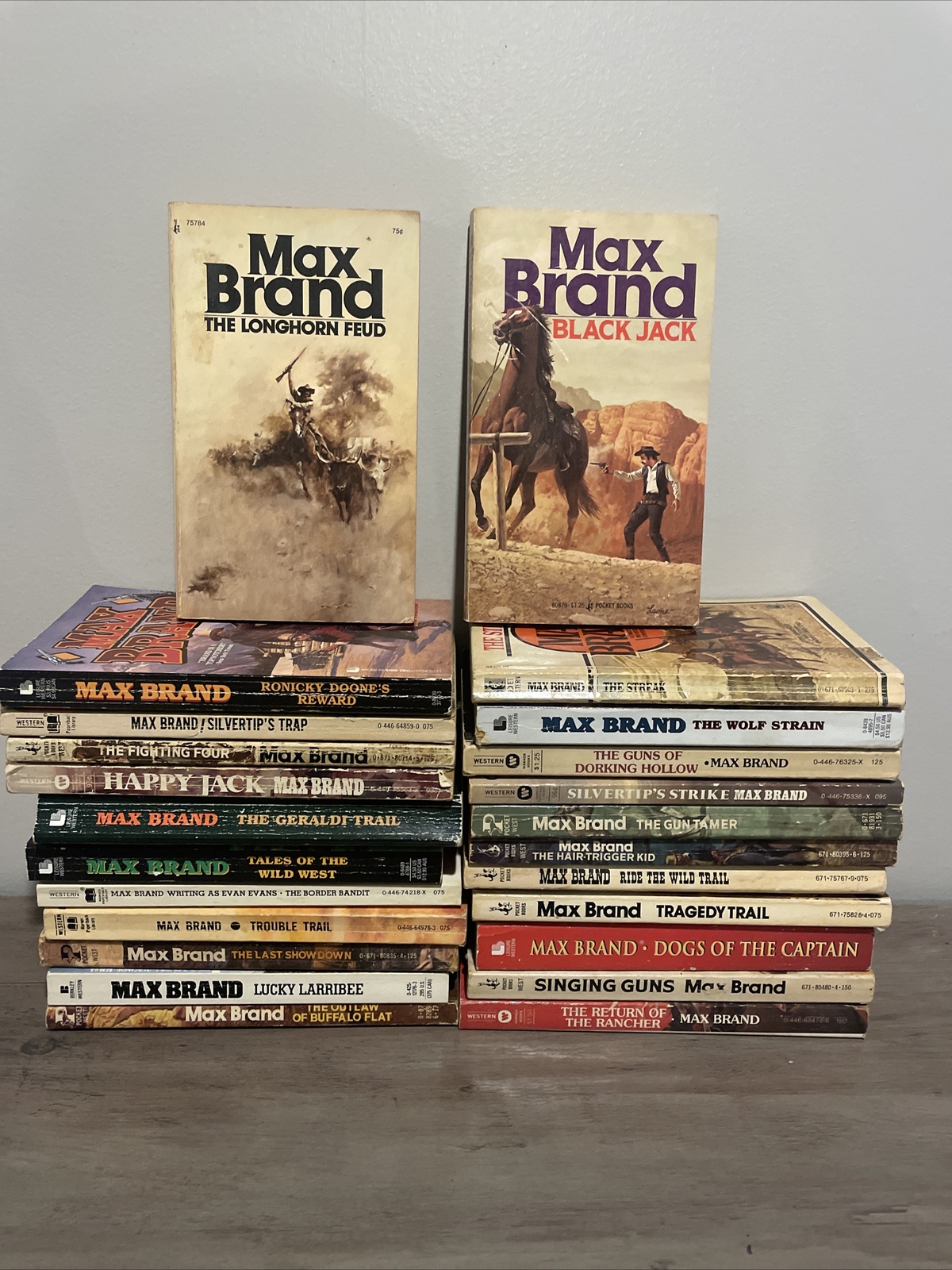 Vtg Max Brand Western Paperback Book Lot Of 24 Different Paperback ...