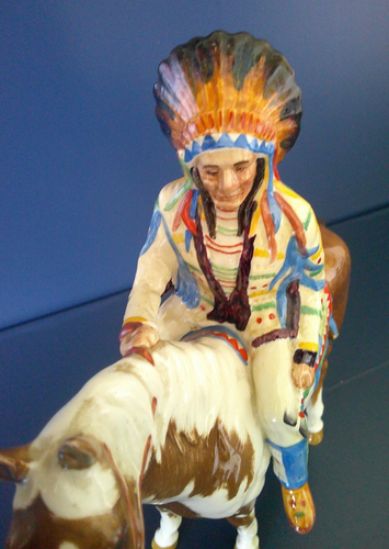 Vintage Beswick Indian Chief Mounted On Skewbald Horse 1391 By Orwell ...